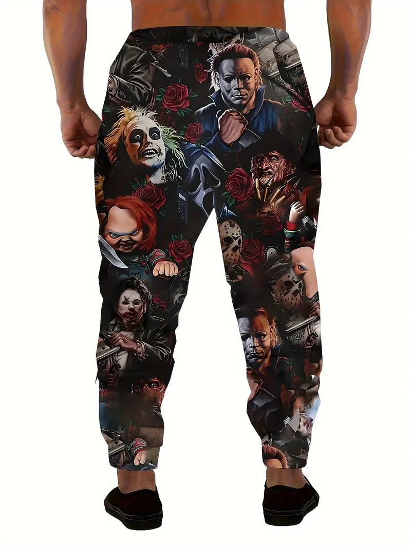 Men's 3D Horror Movie Icons Full-Body Print Sweatpants - Freddy Krueger ...
