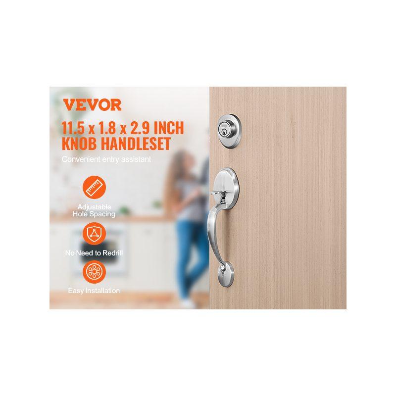 Summervibes VEVOR Front Door Handle and Deadbolt Set, Satin Nickel ...