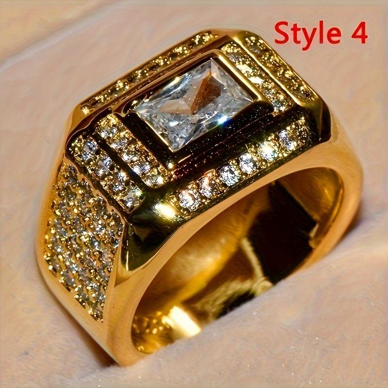 2025 New 4 Piece Set Luxury Men's Fashionable Business Rings ...