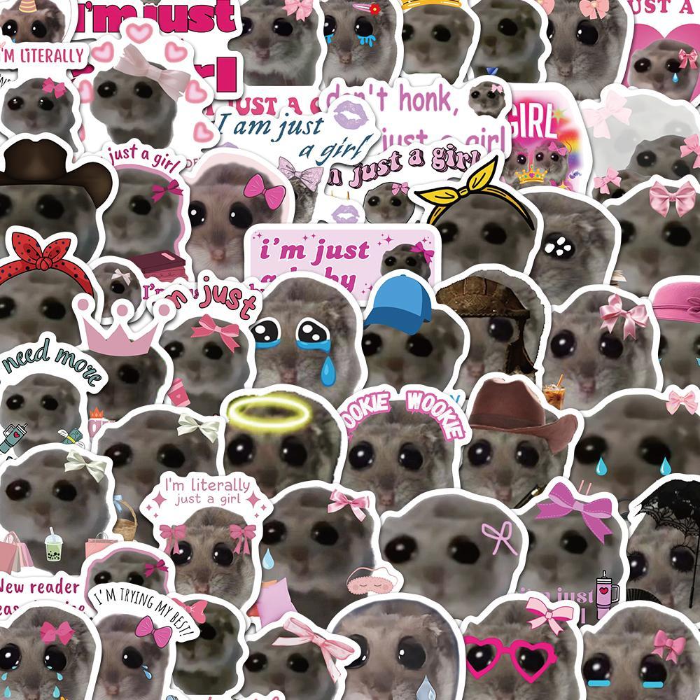 Hamster Meme Sticker, Funny Stickers, 56pcs/set Cute Animal Sticker ...