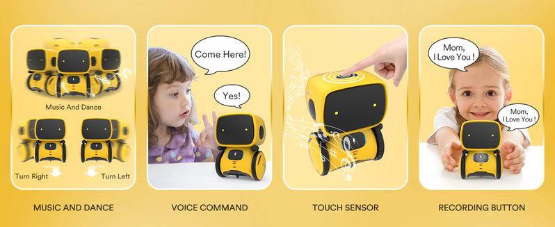 Robot Toys for Girls and Boys Rechargeable, Voice and Touch Sensor ...