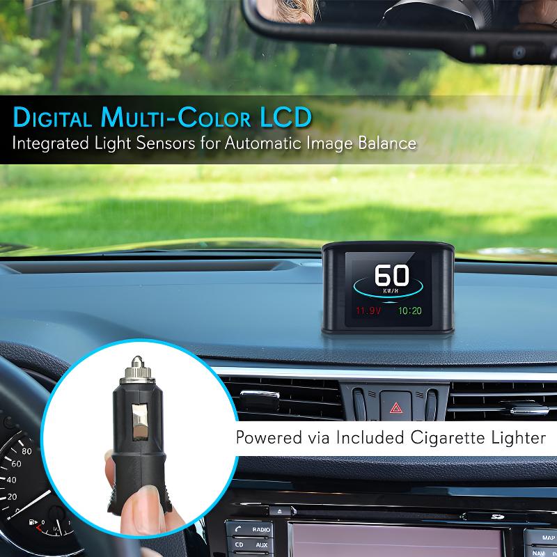 Universal Car HUD Projector Display, Shows Speed, RPM, Voltage ...