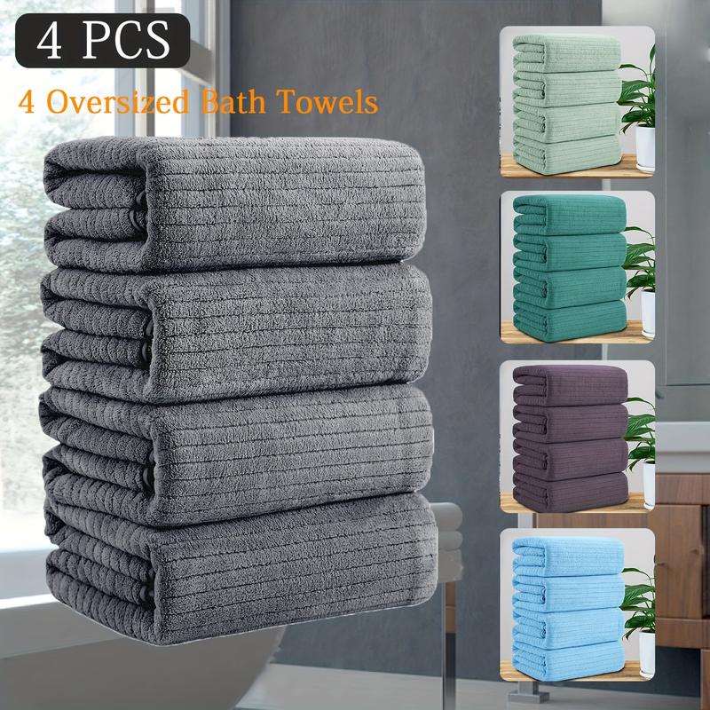 4-Pack Extra Large Bath Towel Set, 35"x70" Extra Large Towels ...