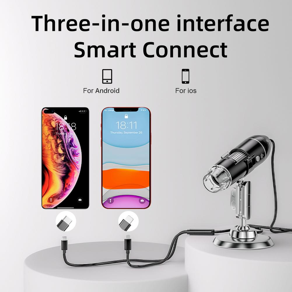 1600X Digital Microscope Camera 3-in-1 Portable Electronic Microscope ...