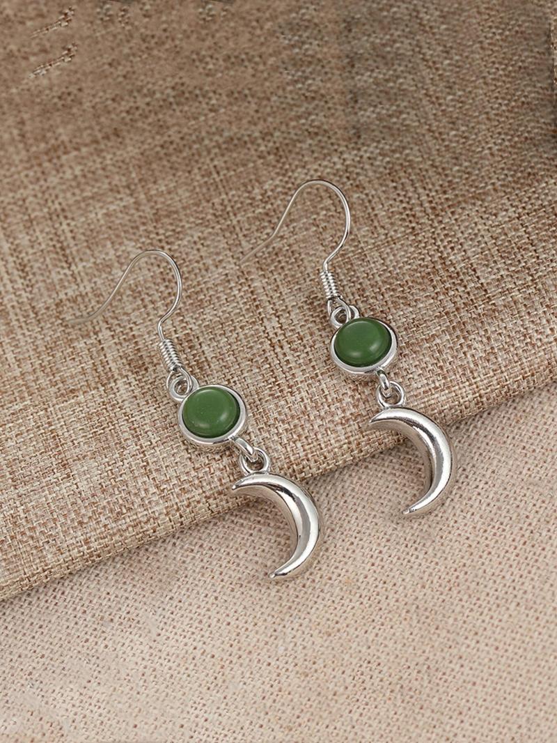 Fashion Moon & Star Design Dangle Earrings, Elegant Ear Jewelry for ...