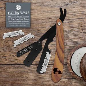 Classic Stainless Steel Straight Edge Barber Razor - 100 Blades ...