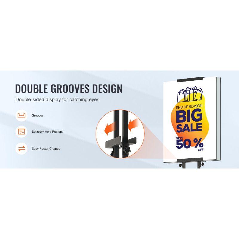 fathersdaygift VEVOR Poster Stand, Adjustable Height Up to 75, Double ...