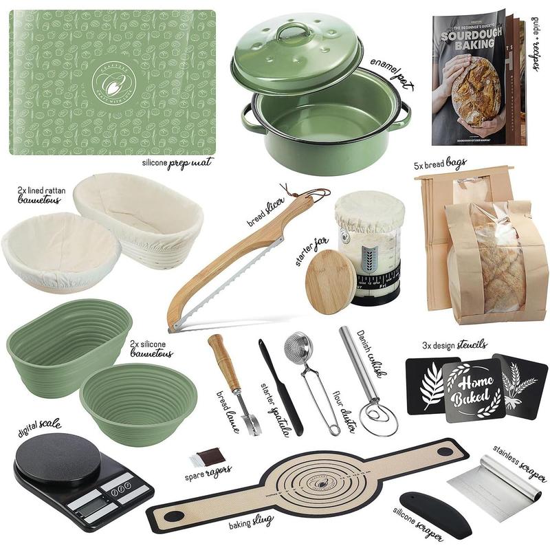 Super All-Inclusive Sourdough Starter Kit with Pot, 34 Oz Starter Jar ...