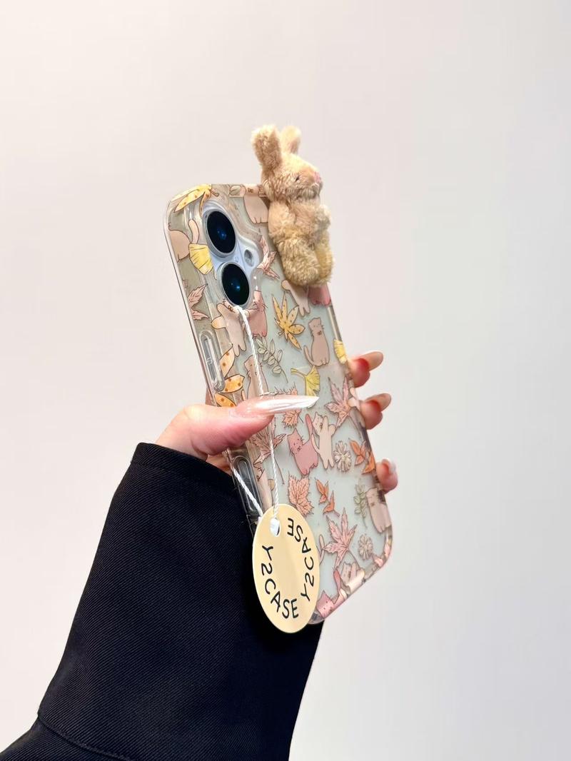 Cute Cartoon 3D Decorative Full-Screen Falling Leaves Kitten Rabbit ...