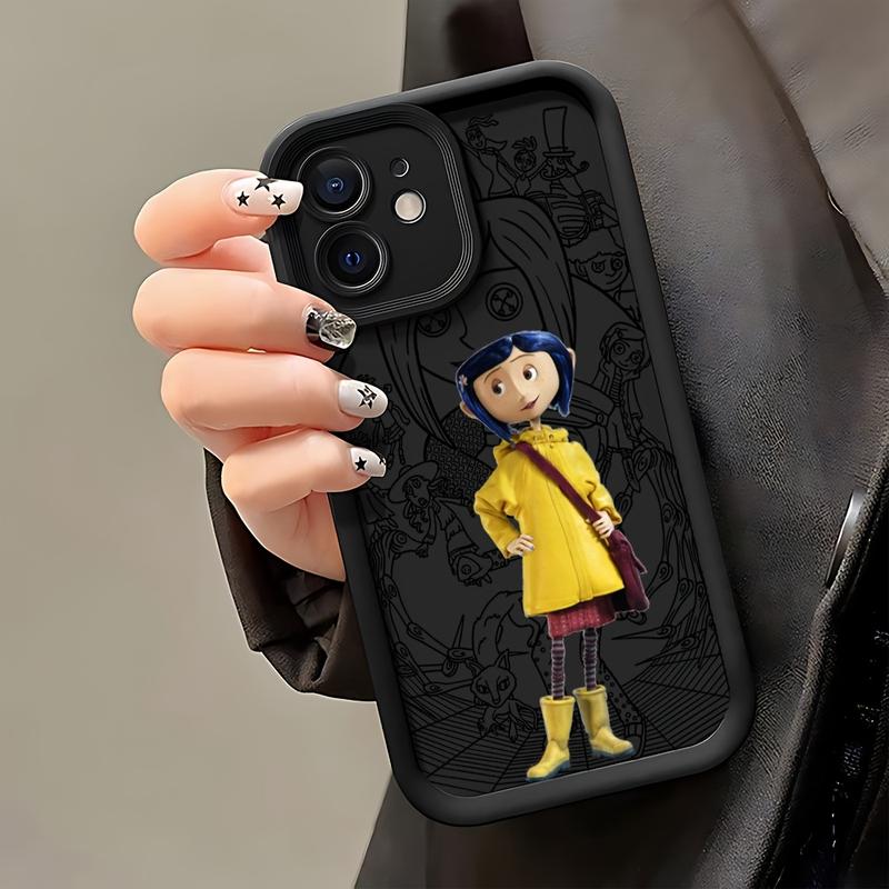 Cartoon Buttoned Girl Coraline Phone Case for iPhone 16 15 14 13 12 11 ...