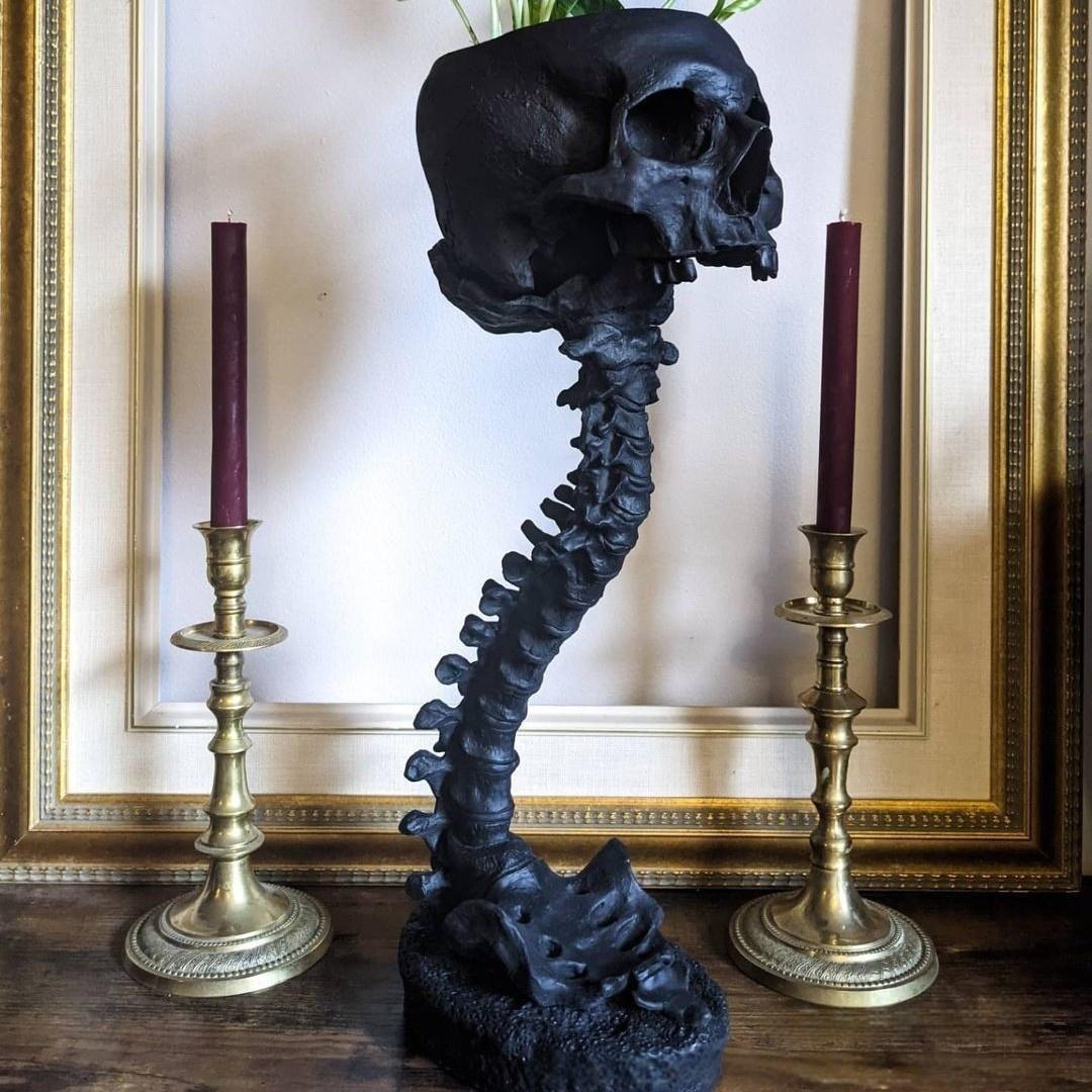 Skull Shaped Flower Pot, Creative Skull Design Decorative Vase, Gothic ...