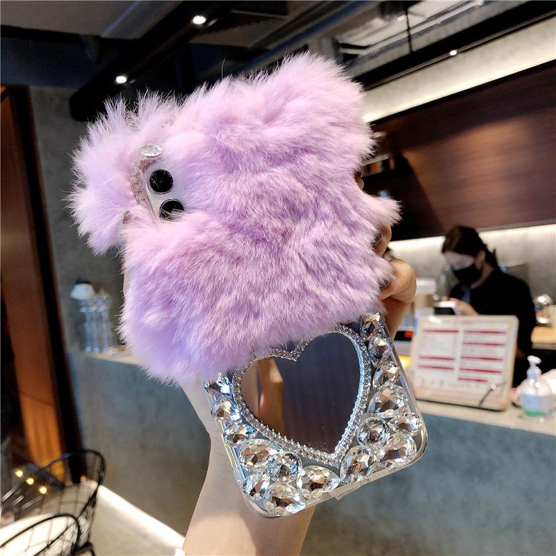 The new plush rabbit fur is suitable for iPhone 17/16 promax phone ...