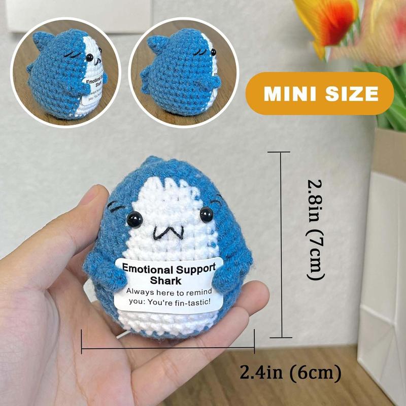Cute Shark Shaped Emotional Support Plush Toy, 1 Count Creative Crochet ...