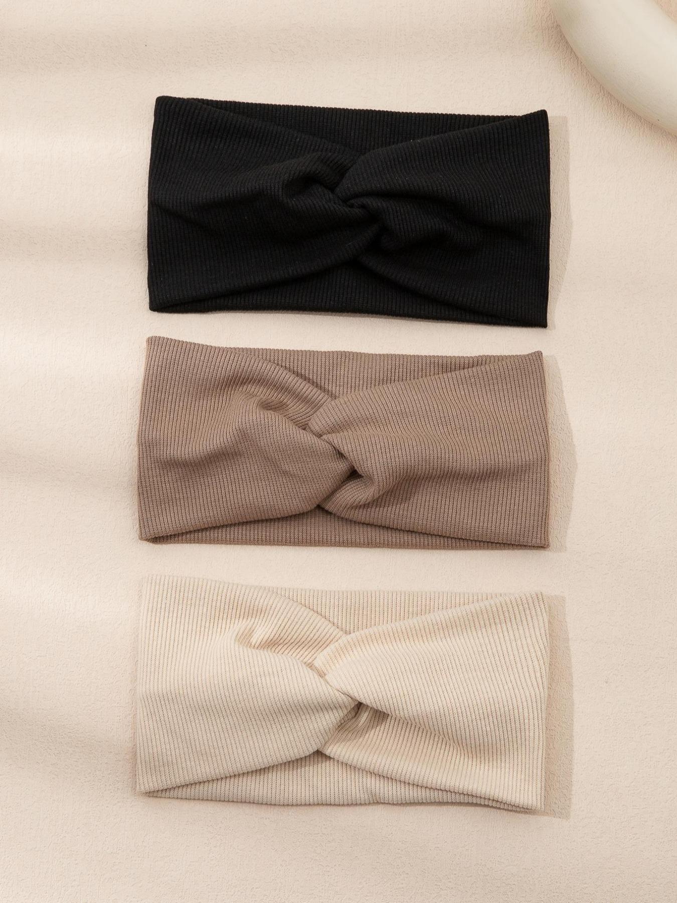 3pcs-Women-Solid-Twist-Detail-Casual-Hair-Band-For-Daily-Life-For-Back ...