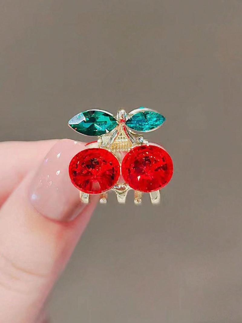 Cute Cherry Decor Hair Claws, Super Cute Clips, Colorblock Hair ...
