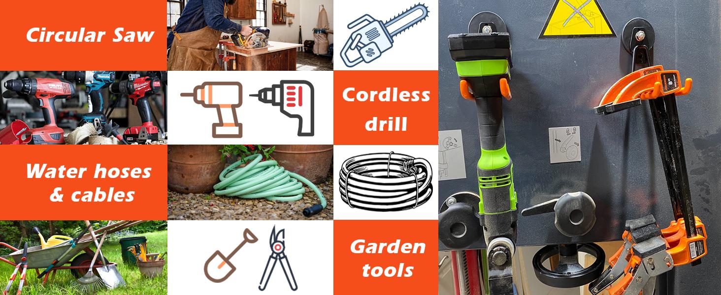 Magnetic Power Tool Organizer, Heavy Duty Cordless Drill Hook with ...