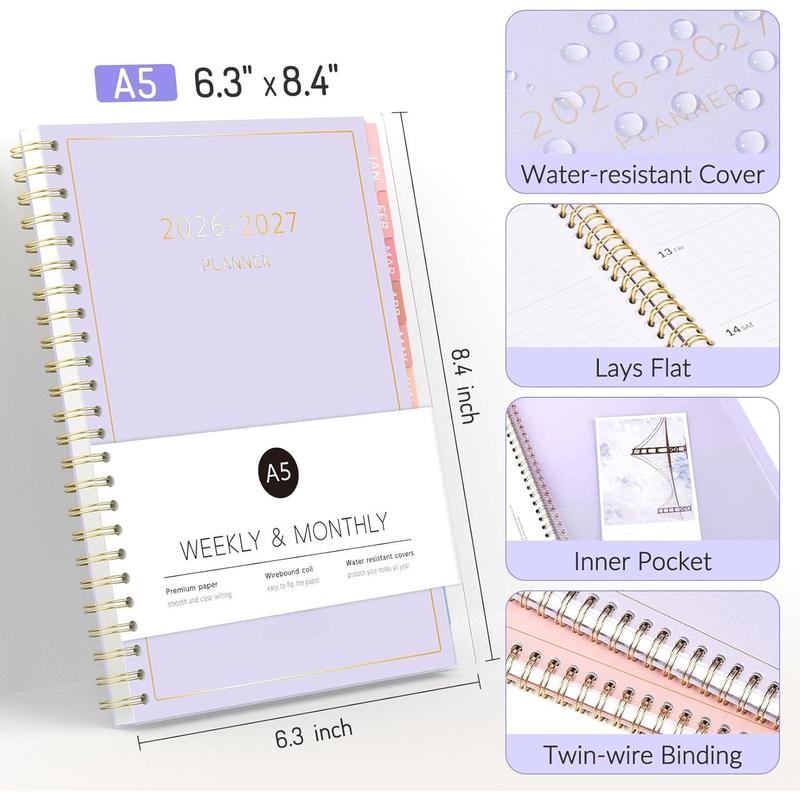 Planner 2026-2027, 17 Month Weekly and Monthly Calendar Planner, Jan ...