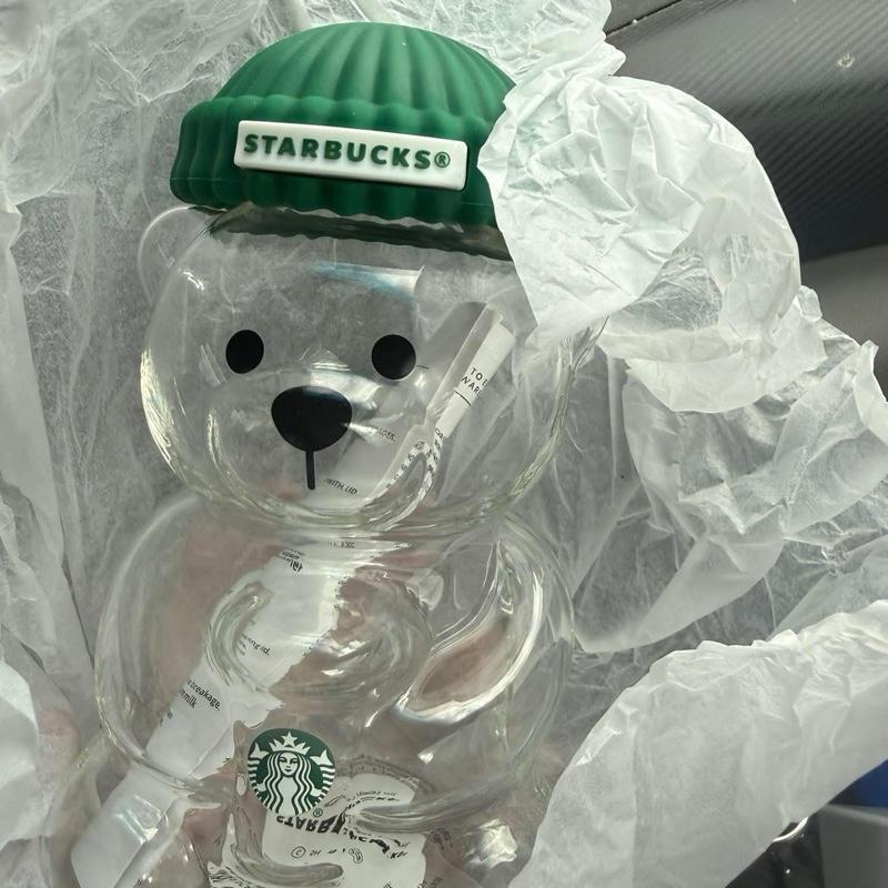 Starbucks New Bear Glass 20oz Cold Cup Holiday Bearista TumblerViral ...