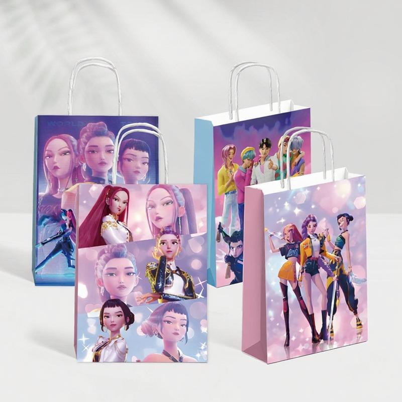 12pcs Kpop Demon Hunters Birthday Party Gift Bag Candy Loot Handle ...