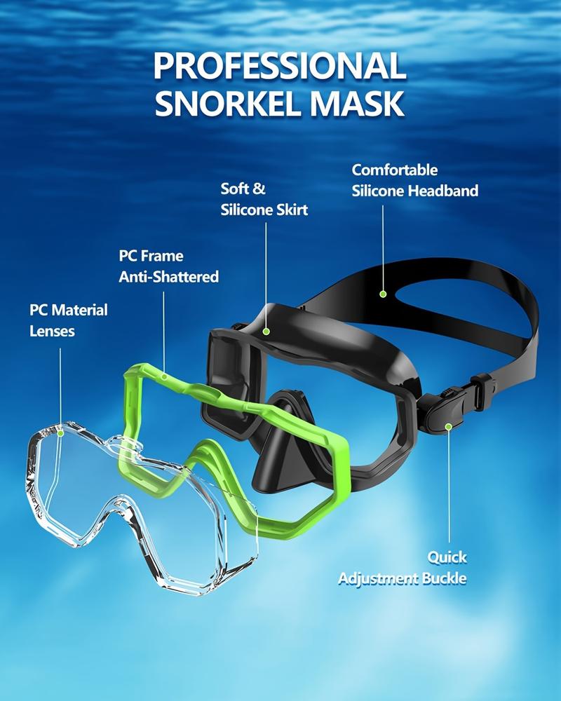 Kids Snorkel Mask 3 Windows Panoramic Wide View HD Three-Lens ...