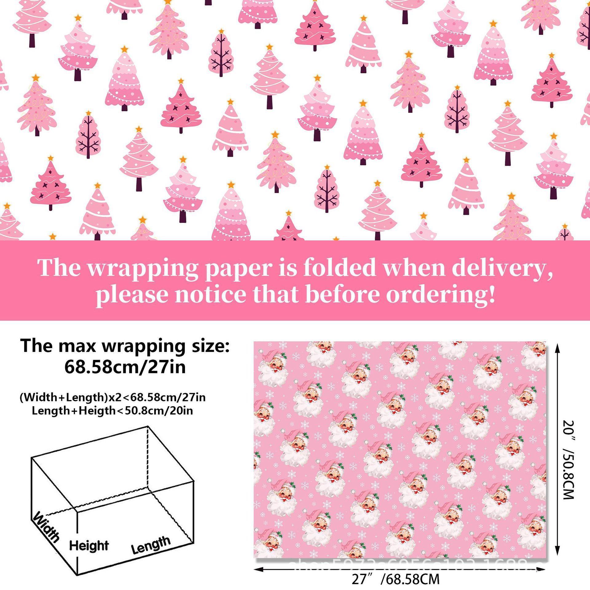 Cute Christmas Gift Wrapping Paper, 12pcs/set Snowflake Santa Claus ...
