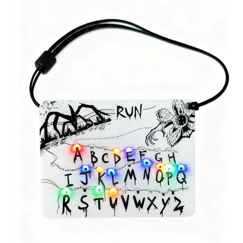 Stranger Things Alphabet Light Keychain-RUN Card Light Pendant,26 ...