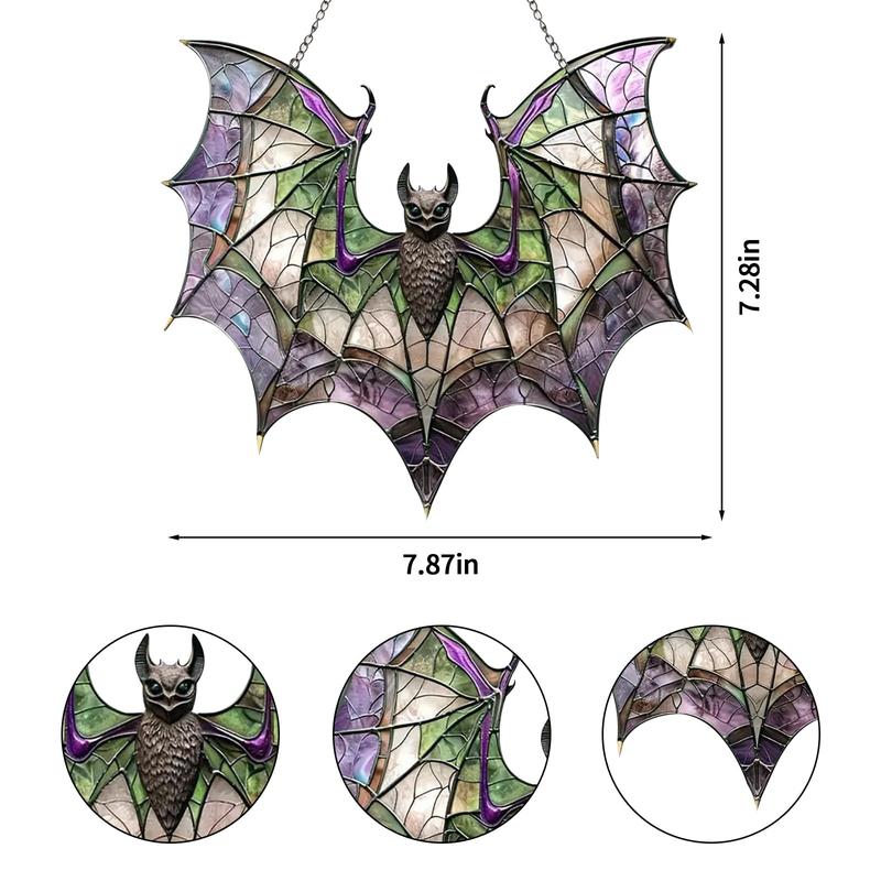 Colorful Bat Window Decor, Acrylic Sign 20cm X 20cm, Halloween ...