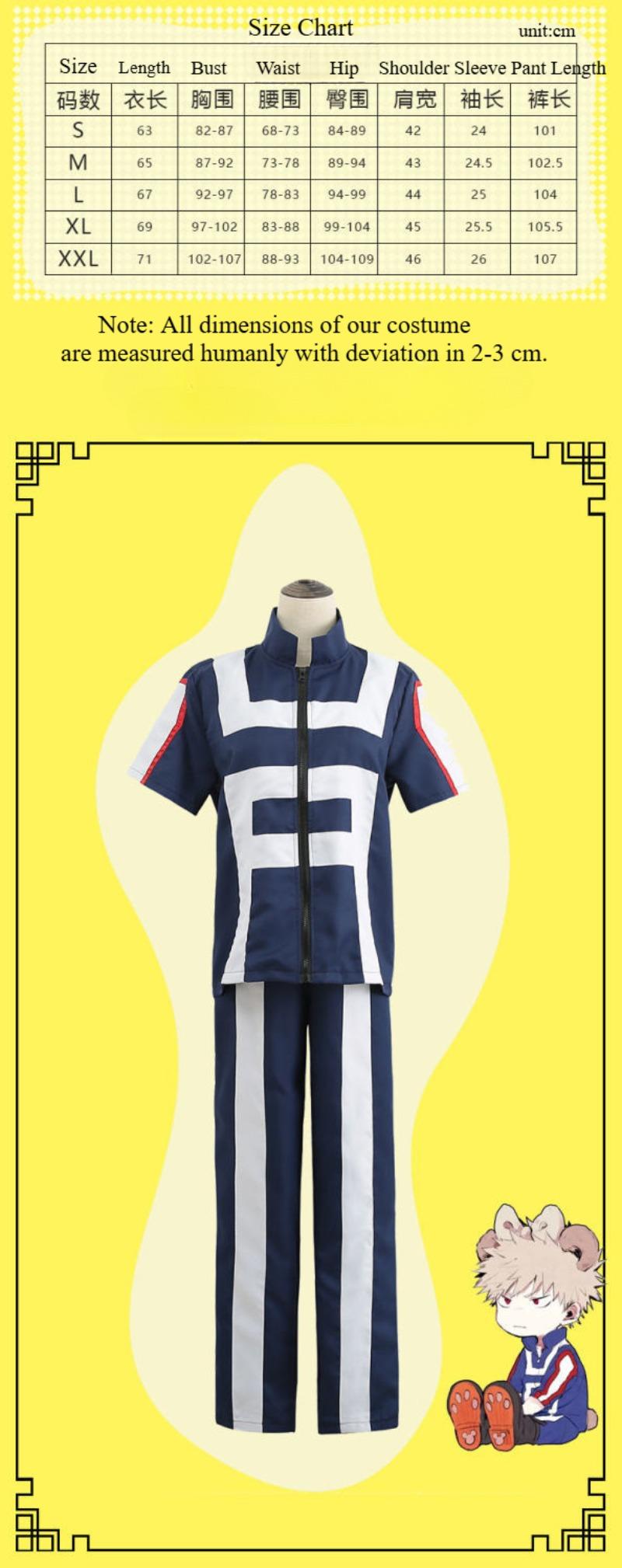 Anime My Hero Academia Cosplay Bakugo Katsuki Deku Costume High School ...