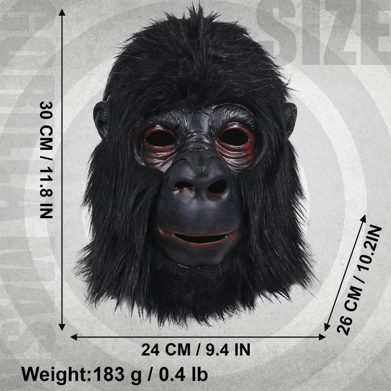 Gorilla Mask Adult Black Monkey Head Funny Animal Latex Ape Costume For ...