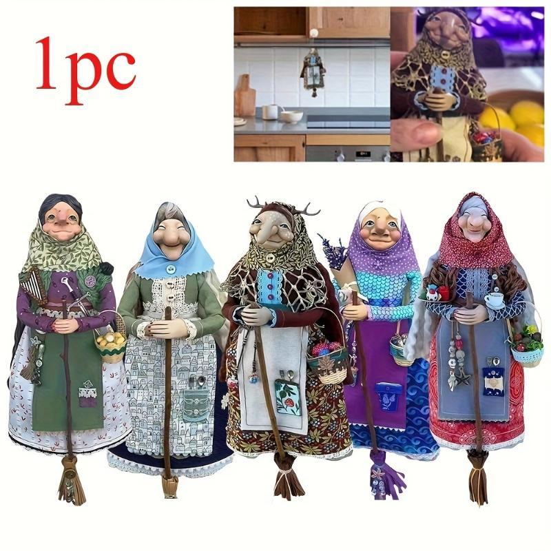 Minimal Nest Shop Handmade Resin Kitchen Witch Doll - Floral & Polka ...