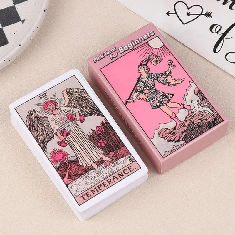 New Pink 78 pcs Tarot Cards Deck Set for Beginners Prophecy Divination ...