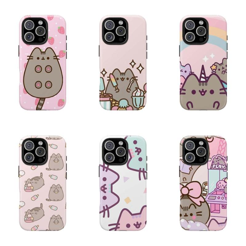 A Cute Pusheens Phone Case That Features Ice Cream, Compatible with for ...