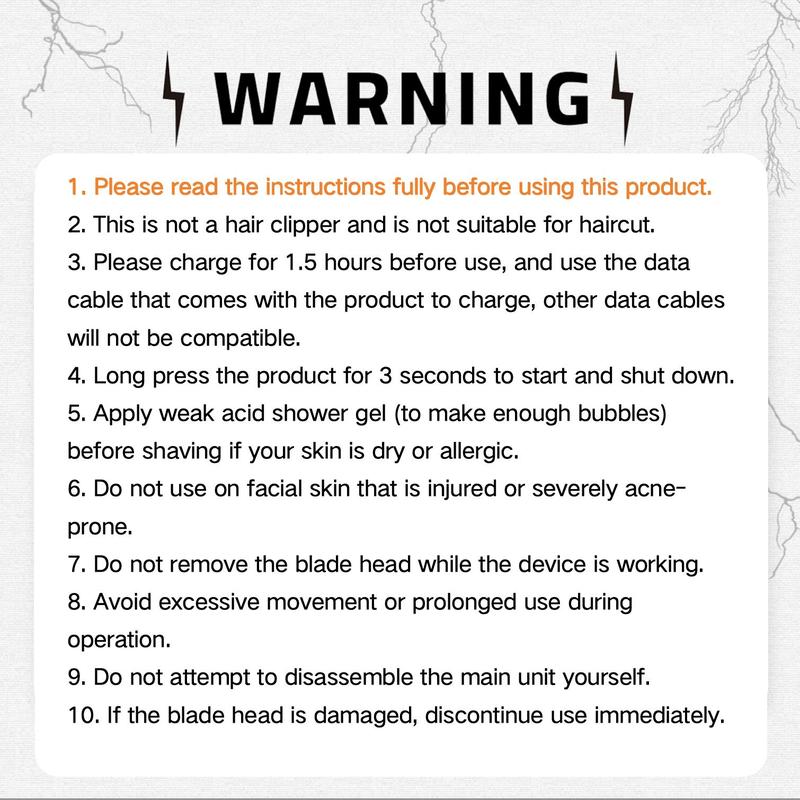 Electric Hair Remover, 1 Box Wireless Wet and Dry Use Electric Shaver ...