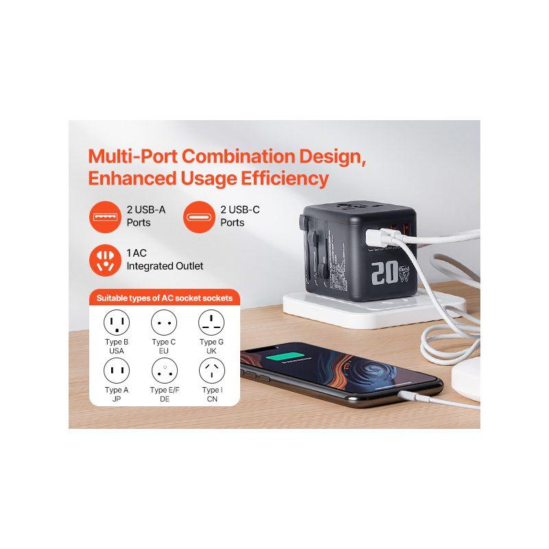 fathersdaygift VEVOR Universal Travel Adapter, 5-in-1, International ...