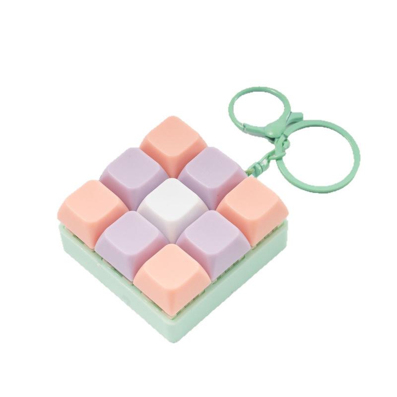 Fidget Keychain with Color-Changing Squishy Buttons - Multi-Color ...