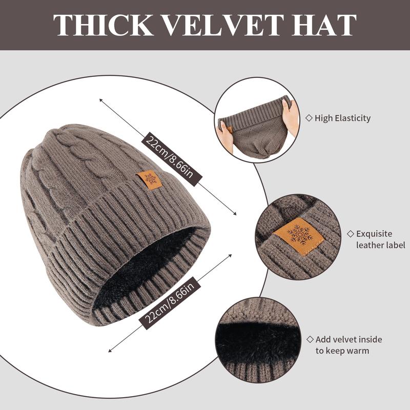 Men’s Winter 3-Piece Wool Knit Set - Beanie, Scarf & Gloves - TikTok Shop