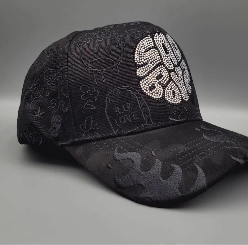 Daily Featured Dandy Hats x Sad Boyz Black Baseball Cap with Rhinestone ...