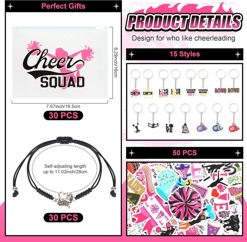 30 Sets Cheer Gifts Bulk for Team, Complete Cheer Goodie Bags with ...