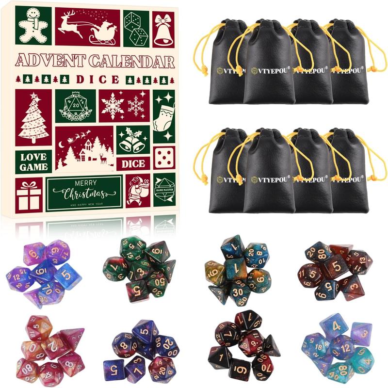 Dice Advent Calendar for Game - Polyhedral Dice Set Advent Calendar for ...