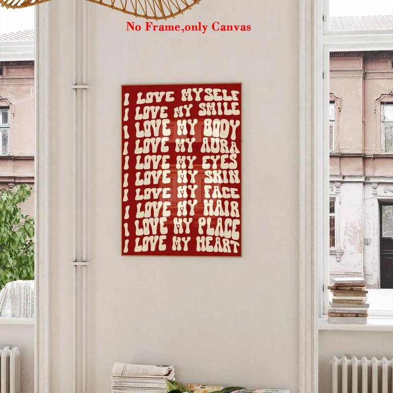 1 pc, wall art, Decorative Artwork, vintage poster, red positive quote ...