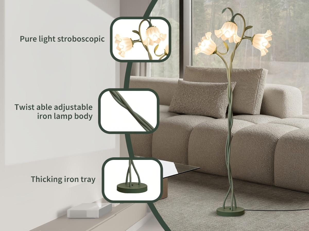 Modern Art Flower Floor Lamp, Flexible Arm Creative DIY Shape 3-Color ...