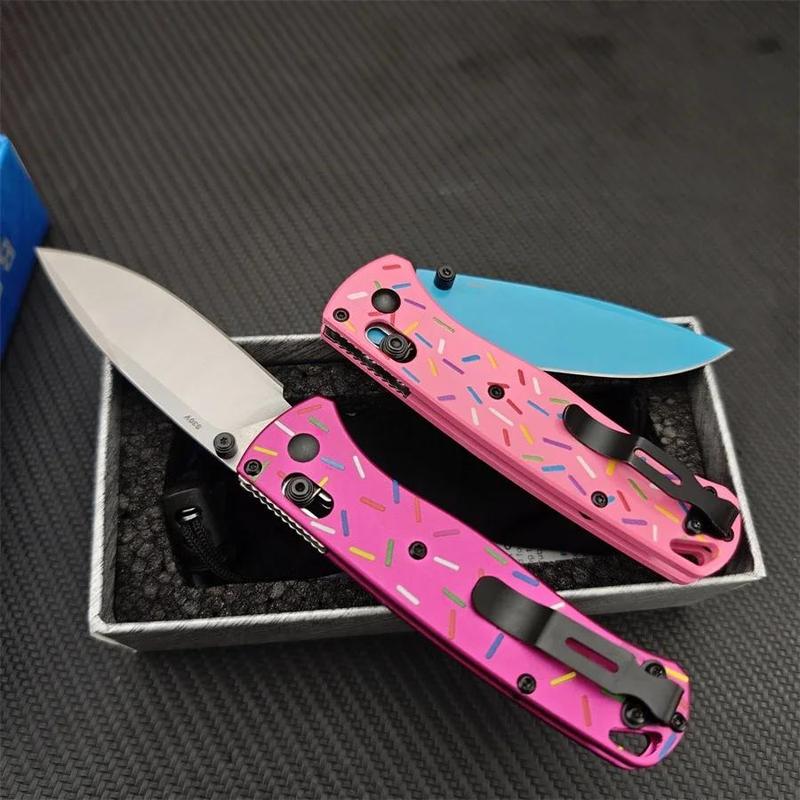 BM Bugout 535 Donut Pink Handle Manual Open Pocket Folding Knives EDC ...