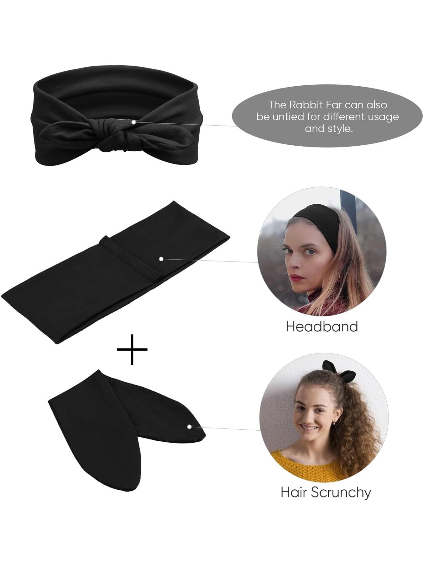 Women's Non-Slip Hairbands Set, Wide Bow Design, Perfect for Exercise ...