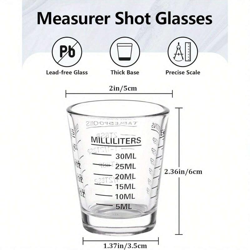 Tea Spoon Measuring Cup, 2 Counts/set Clear Glass Measuring Cup, Bar ...