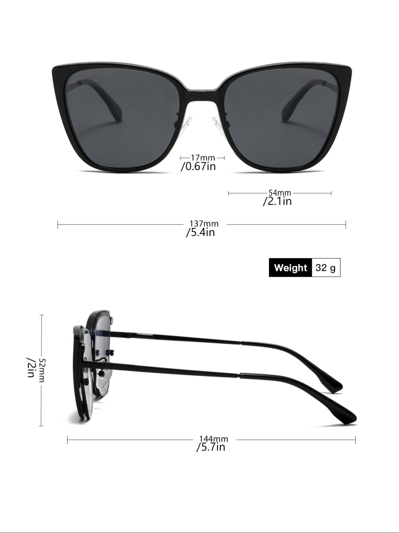 Unisex Vintage Magnetic Square Frames Sunglasses, Trendy Casual ...