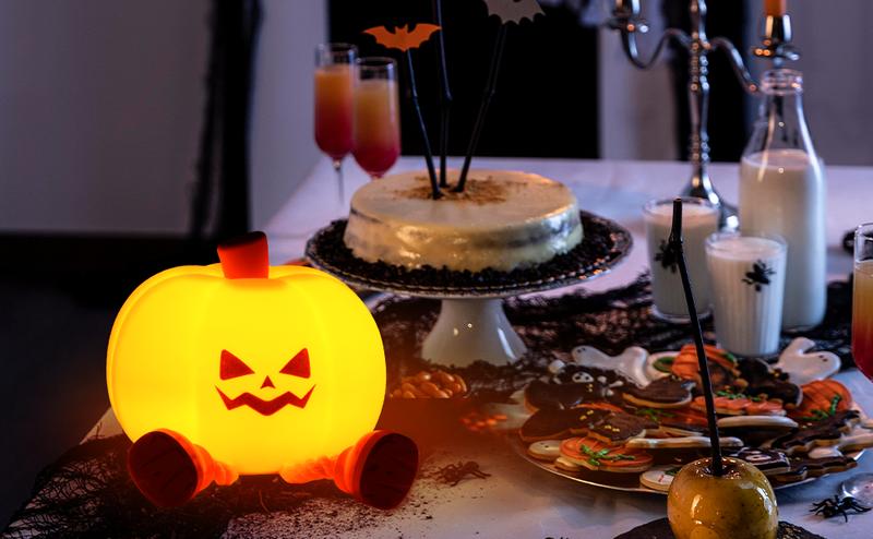Pumpkin Night Light, Cute LED Pumpkin Lamp with 3 Level Dimmable ...