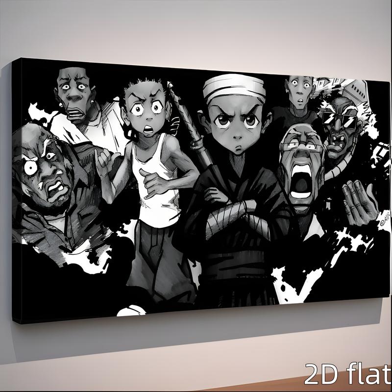 Boondocks Black Cartoon Wrapped Canvas Decor Painting Canvas Wall Art ...