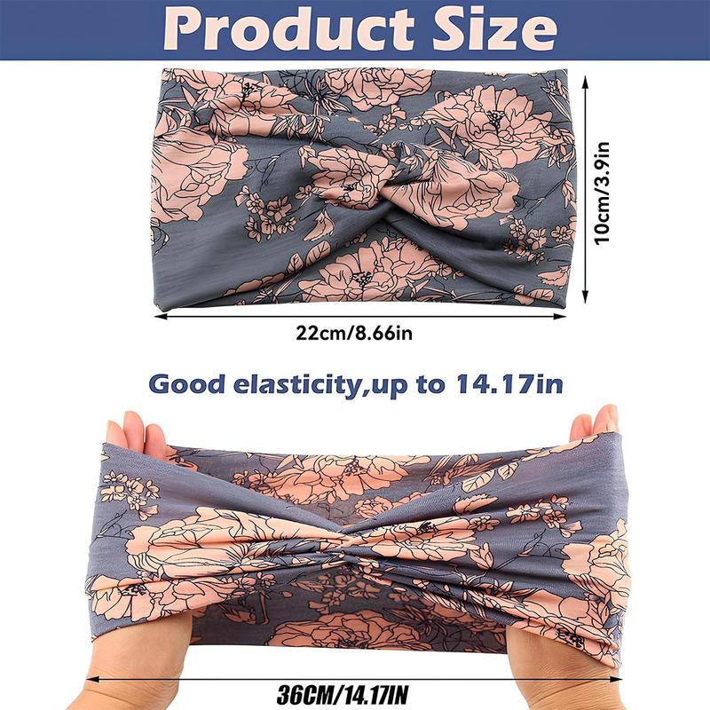 Assorted Print Wide Bandana Knot Headbands Criss Cross Head Wrap Hair ...