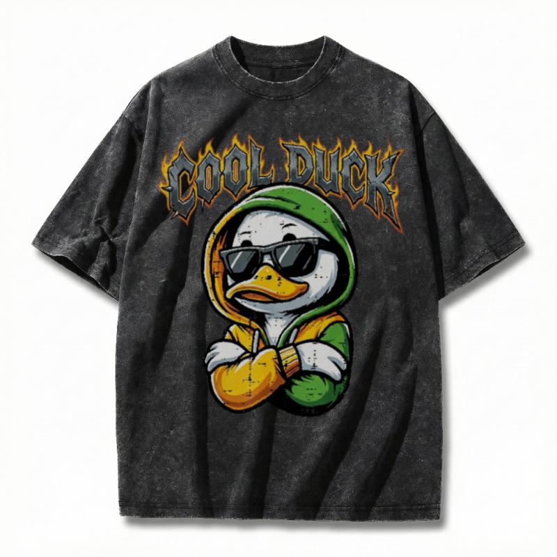 Vintage Acid Wash Cool Duck Tee Funny Meme Graphic Shirt Oversized ...