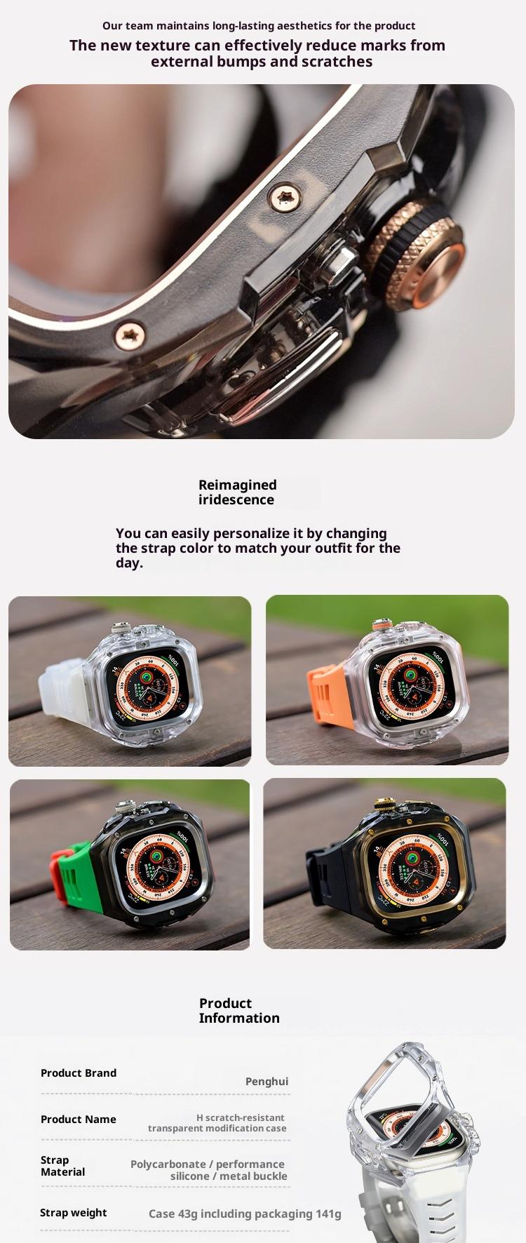 Premium Apple Watch Modification Kit - Quick-Release Fluororubber Band ...